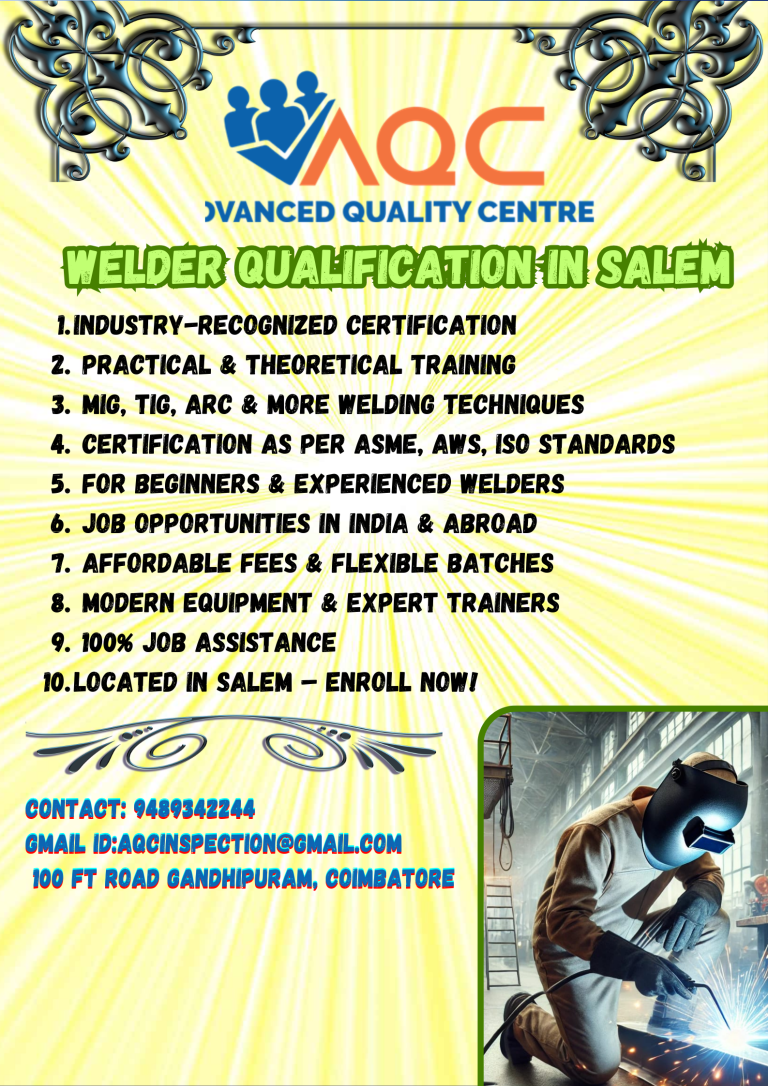 Welding Procedure and performance qualification - AQC Inspection
