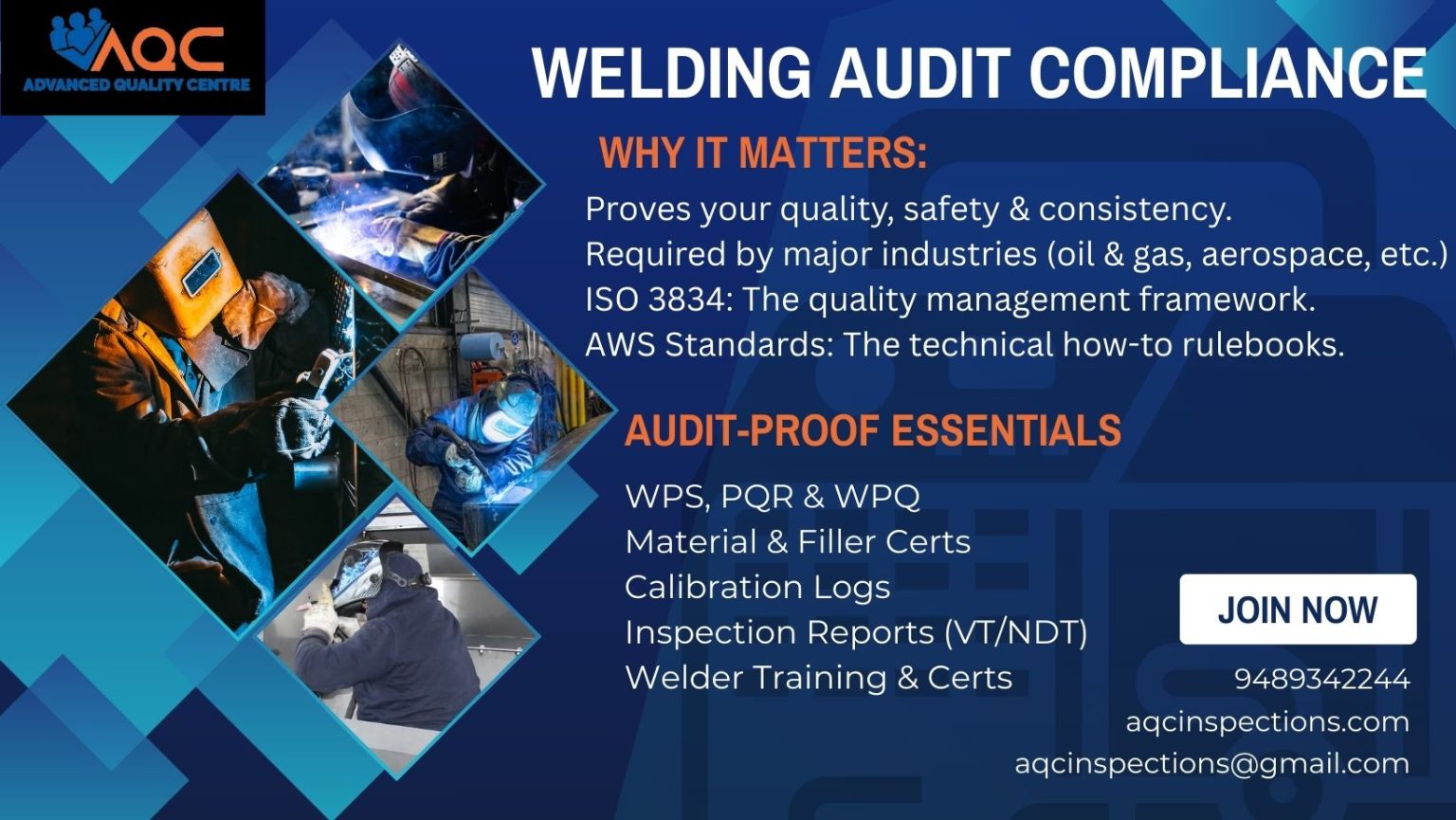 QC documents in Welding Fabrication - AQC Inspection